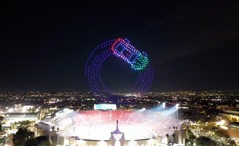 Drone Light Shows for NFL, NBA, MLS, MLB, and NCAA Teams - Pixis